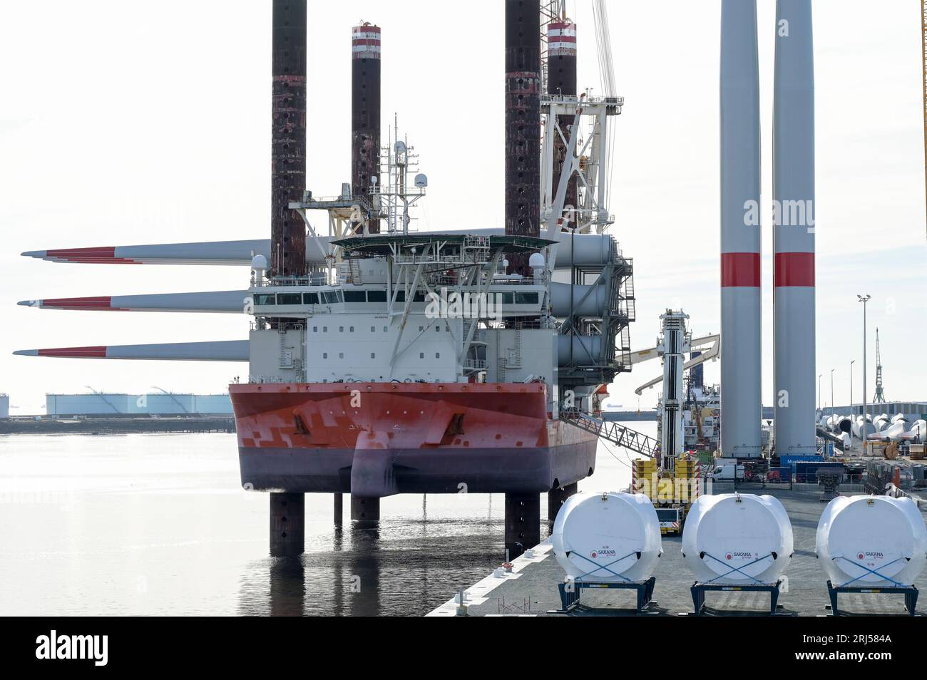 FRANCE, Le Havre port, Siemens Gamesa renewable energy SGRE production ...