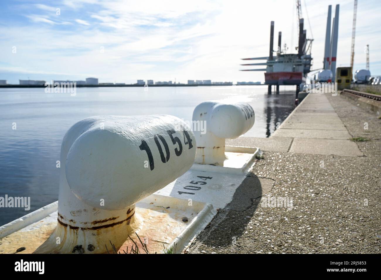 FRANCE, Le Havre port, Siemens Gamesa renewable energy SGRE production ...