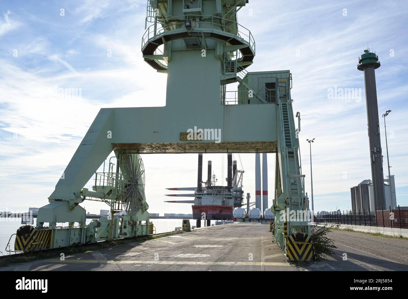 FRANCE, Le Havre port, Siemens Gamesa renewable energy SGRE production ...