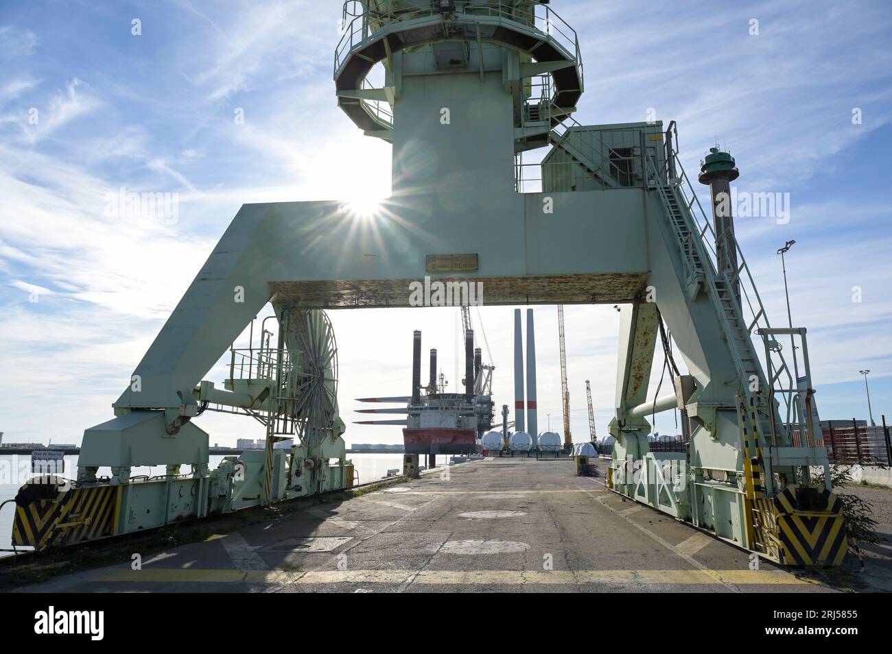FRANCE, Le Havre port, Siemens Gamesa renewable energy SGRE production ...