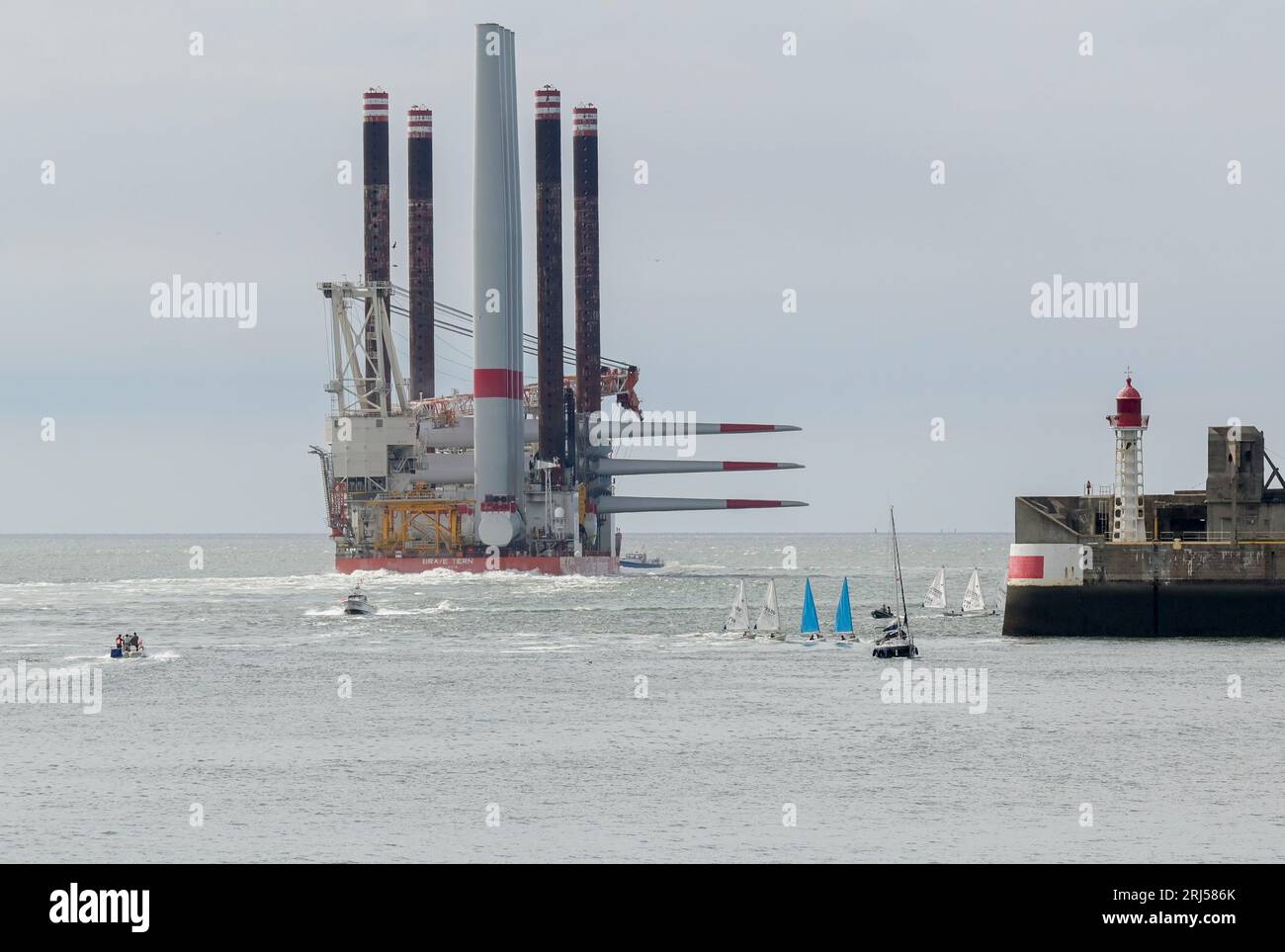 FRANCE, Le Havre port, Fred Olsen windcarrier Brave Tern, a special ...