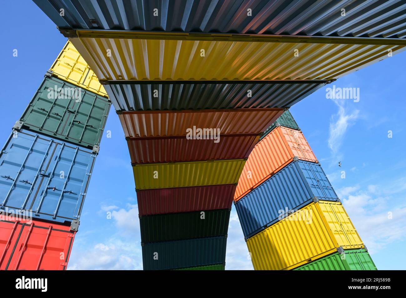 FRANCE, Le Havre port, artwork Container installation Catene des ...