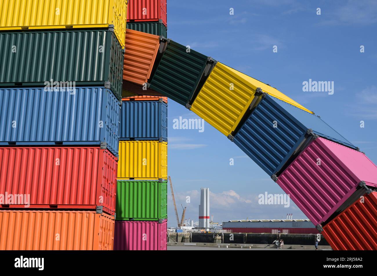 FRANCE, Le Havre port, artwork Container installation Catene des ...