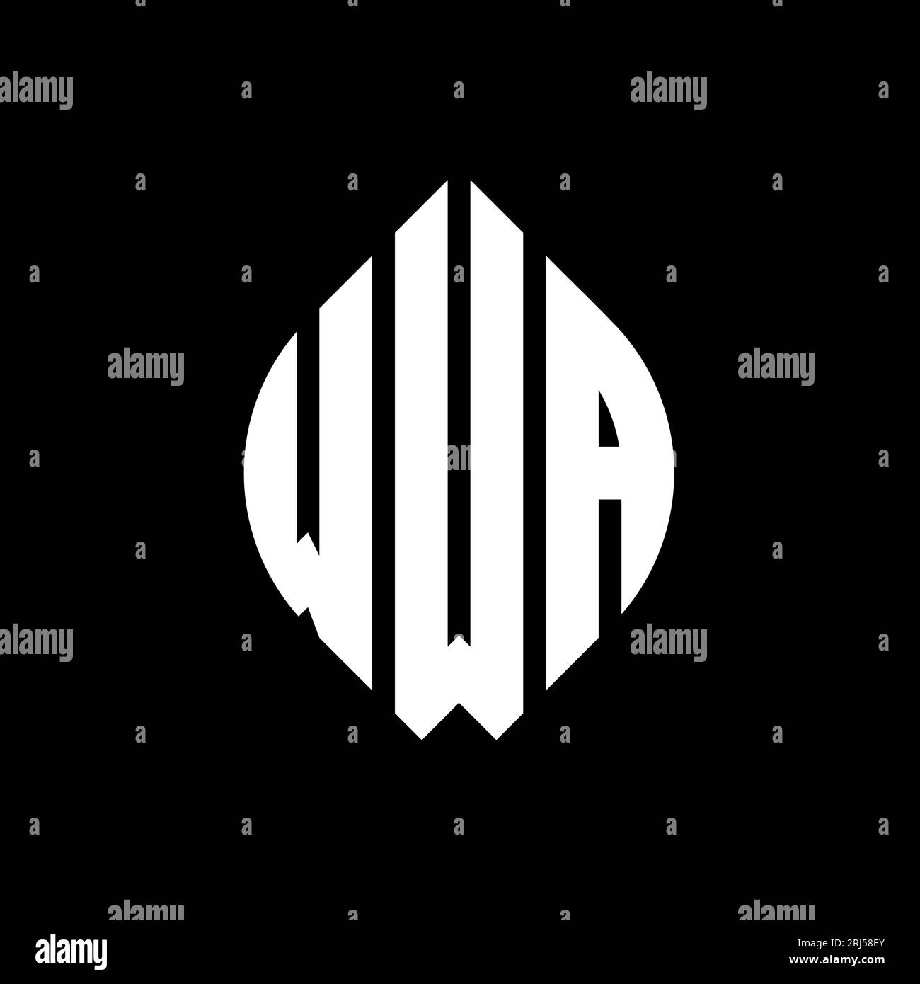 WWA circle letter logo design with circle and ellipse shape. WWA ...