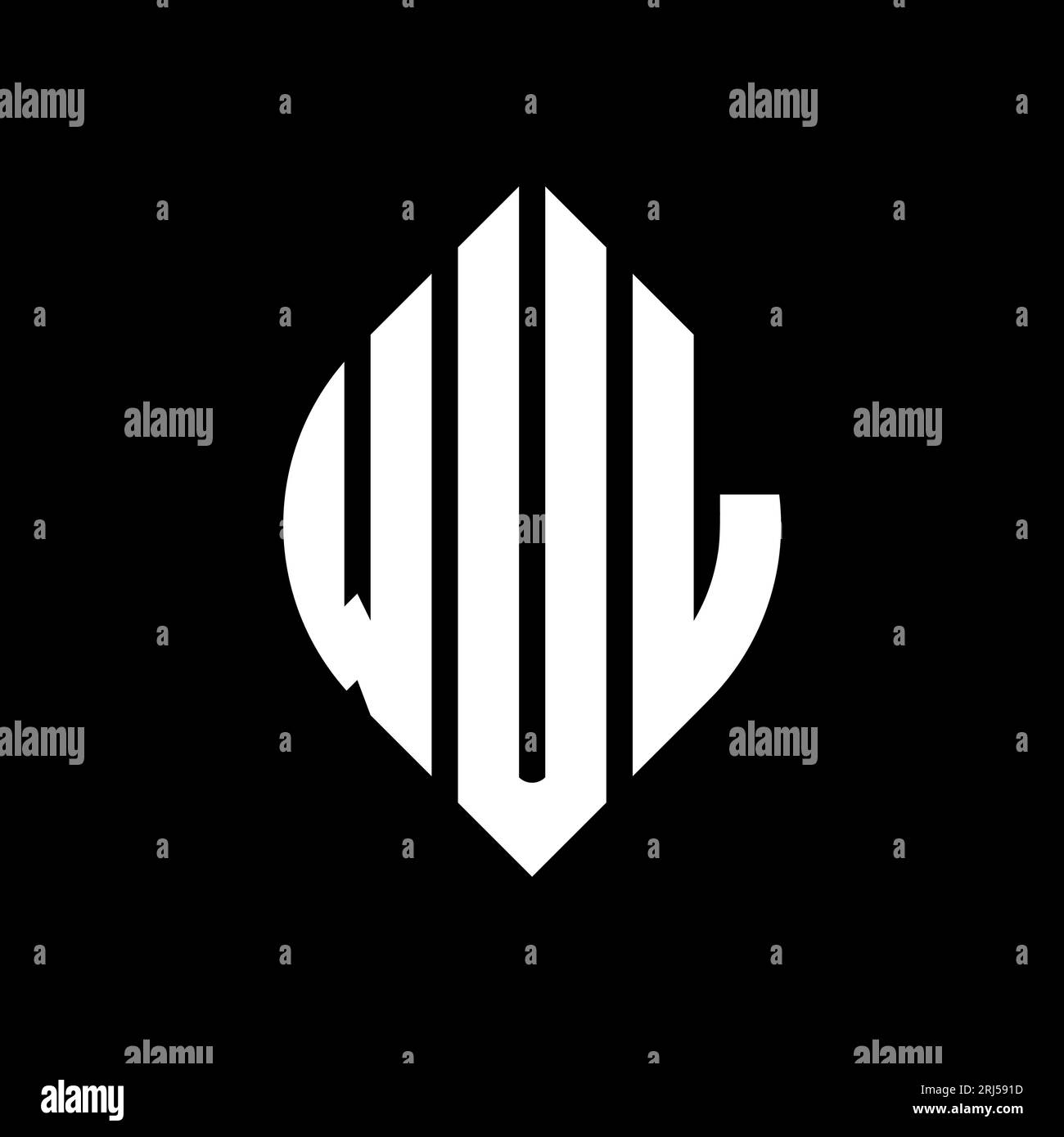 WUL circle letter logo design with circle and ellipse shape. WUL ...