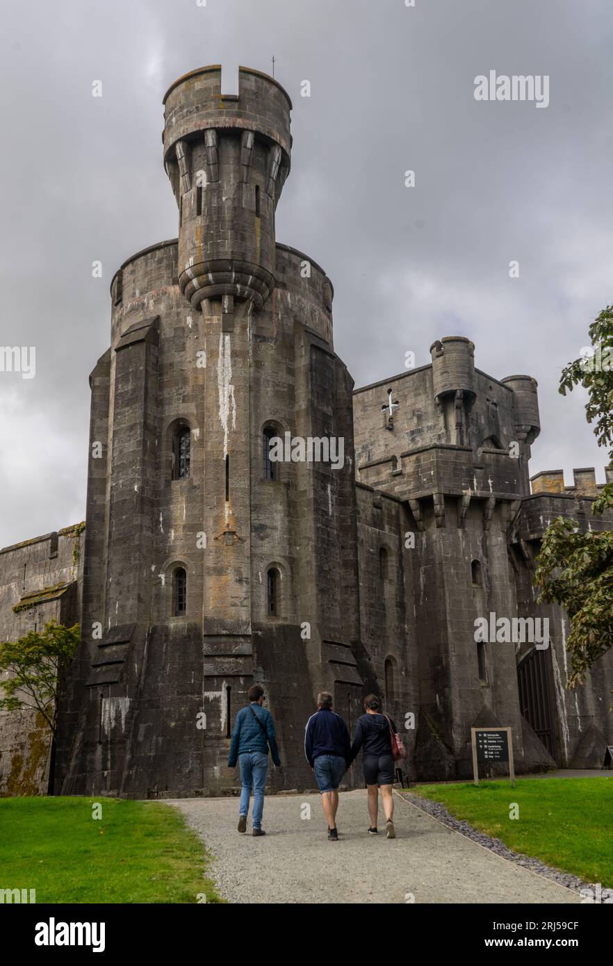 Visitors to Penrhyn Castle, a country house in a former Norman and ...
