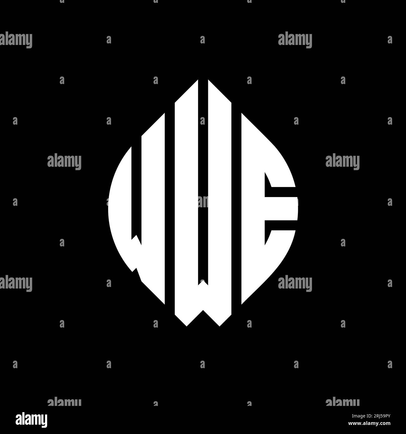 WWE circle letter logo design with circle and ellipse shape. WWE ...