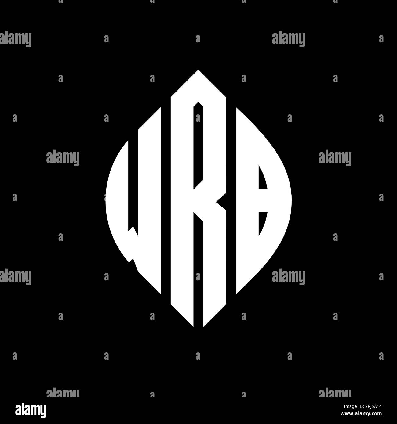 WRB circle letter logo design with circle and ellipse shape. WRB ...
