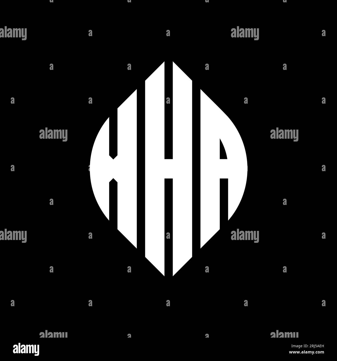 XHA circle letter logo design with circle and ellipse shape. XHA ...