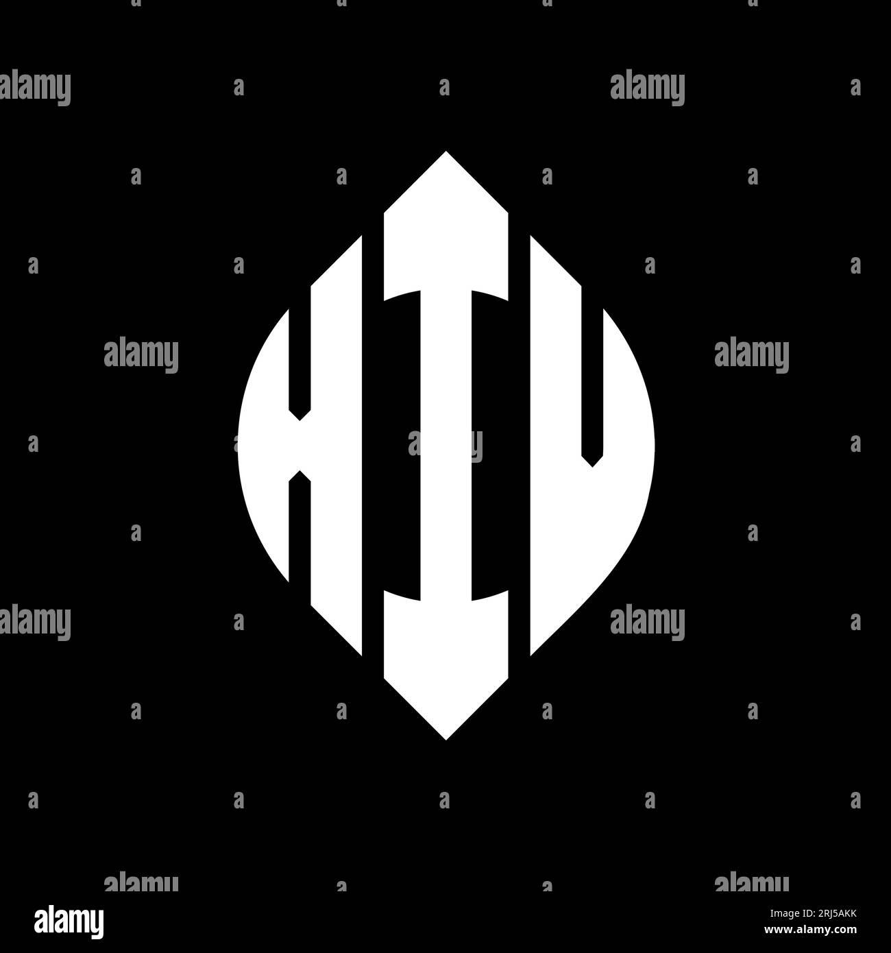 XIV circle letter logo design with circle and ellipse shape. XIV ...