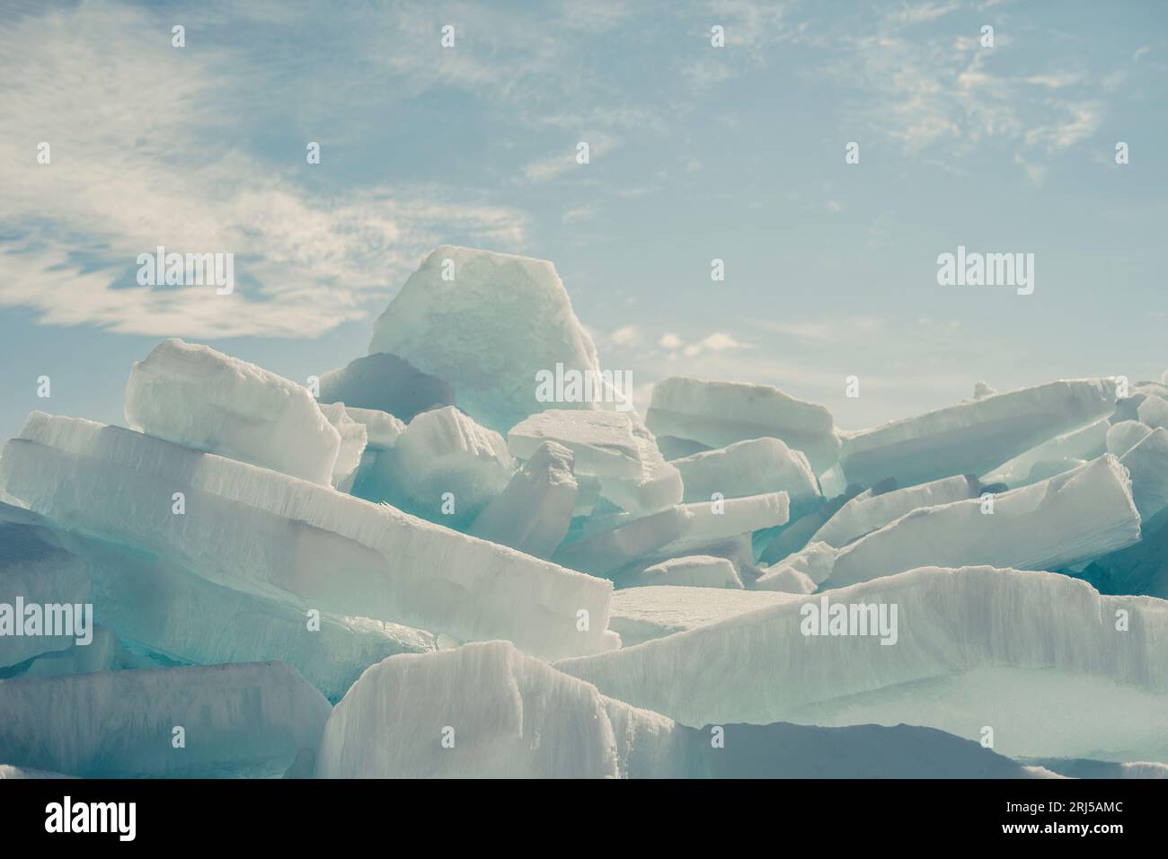 Blue Ice Mackinac Straight Stock Photo - Alamy