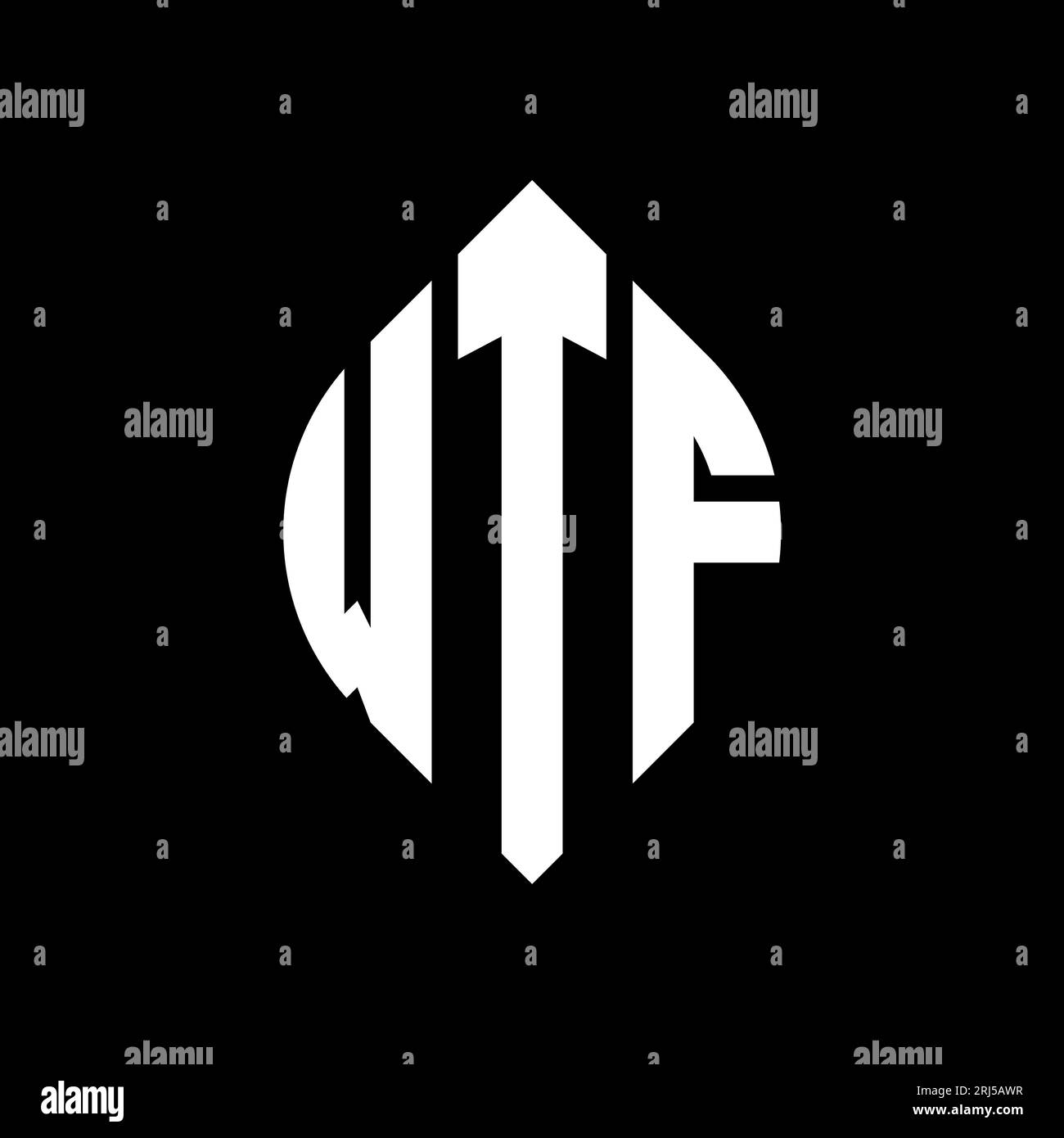 WTF circle letter logo design with circle and ellipse shape. WTF ...