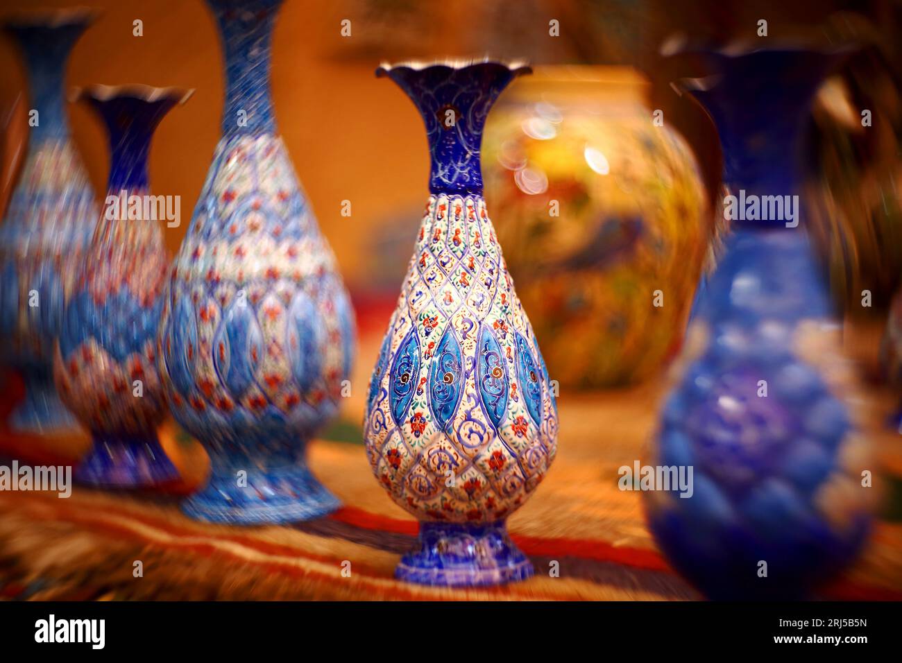 Different Iranian clay vases near the wall in Yazd. Iran Stock Photo ...