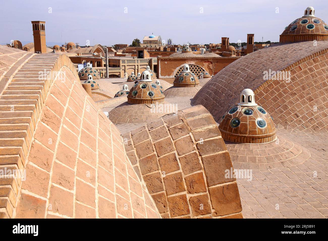 Iran Kashan, city, Hammam Sultan Mir Ahmad, (bath house), roof Stock ...