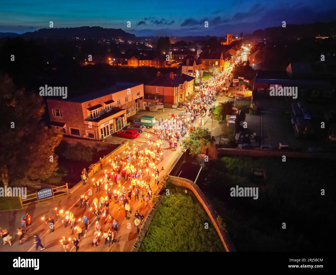 Bridport, Dorset, UK. 20th August 2023. View from the air as Hundred of ...