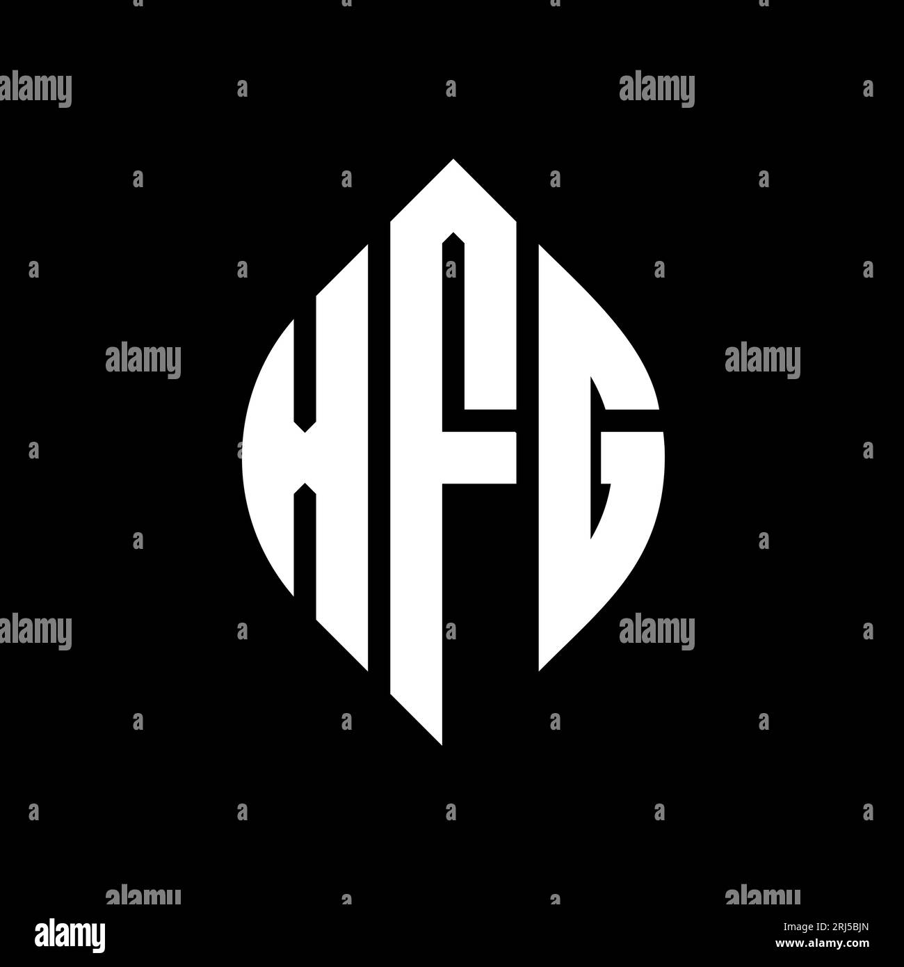 XFG circle letter logo design with circle and ellipse shape. XFG ...