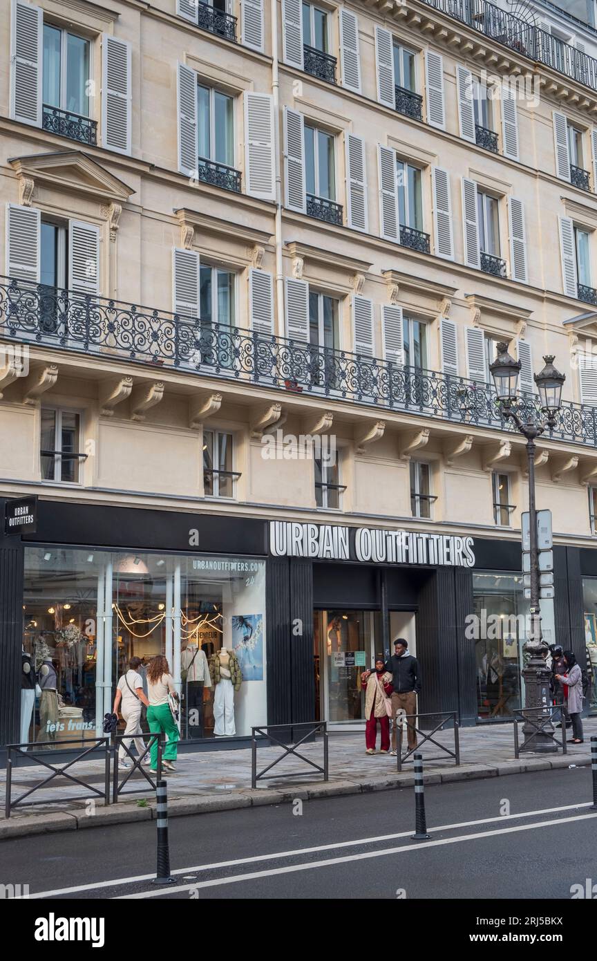 Urban Outfitters shop on Rue de Rivoli in Paris. Urban Outfitters, Inc ...