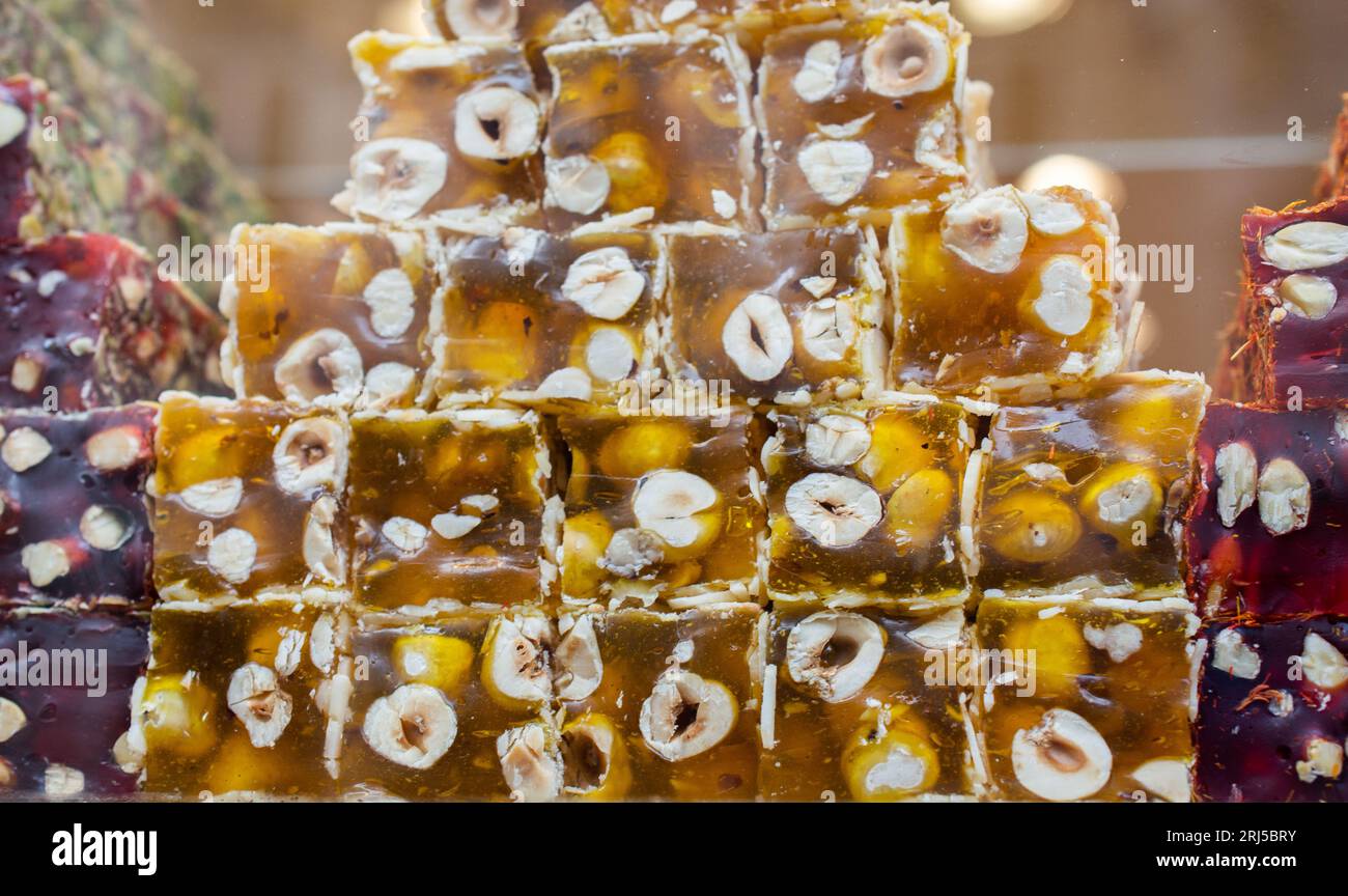 Traditional turkish delight lokum candy Stock Photo - Alamy