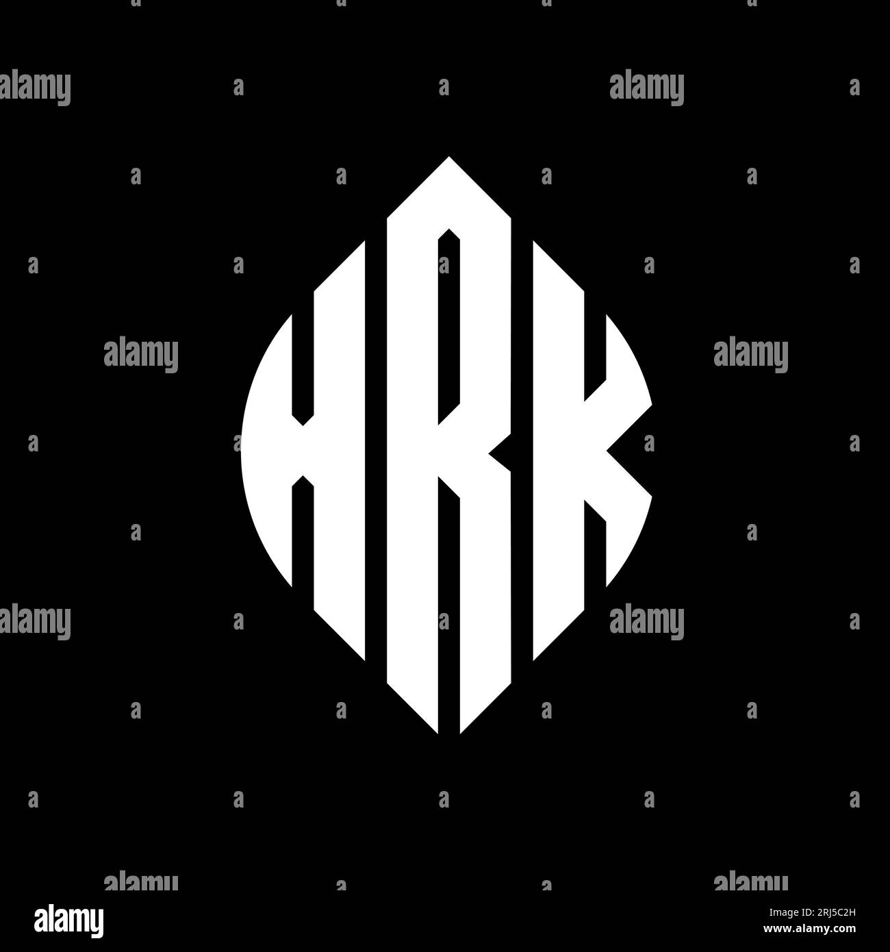 XRK circle letter logo design with circle and ellipse shape. XRK ...