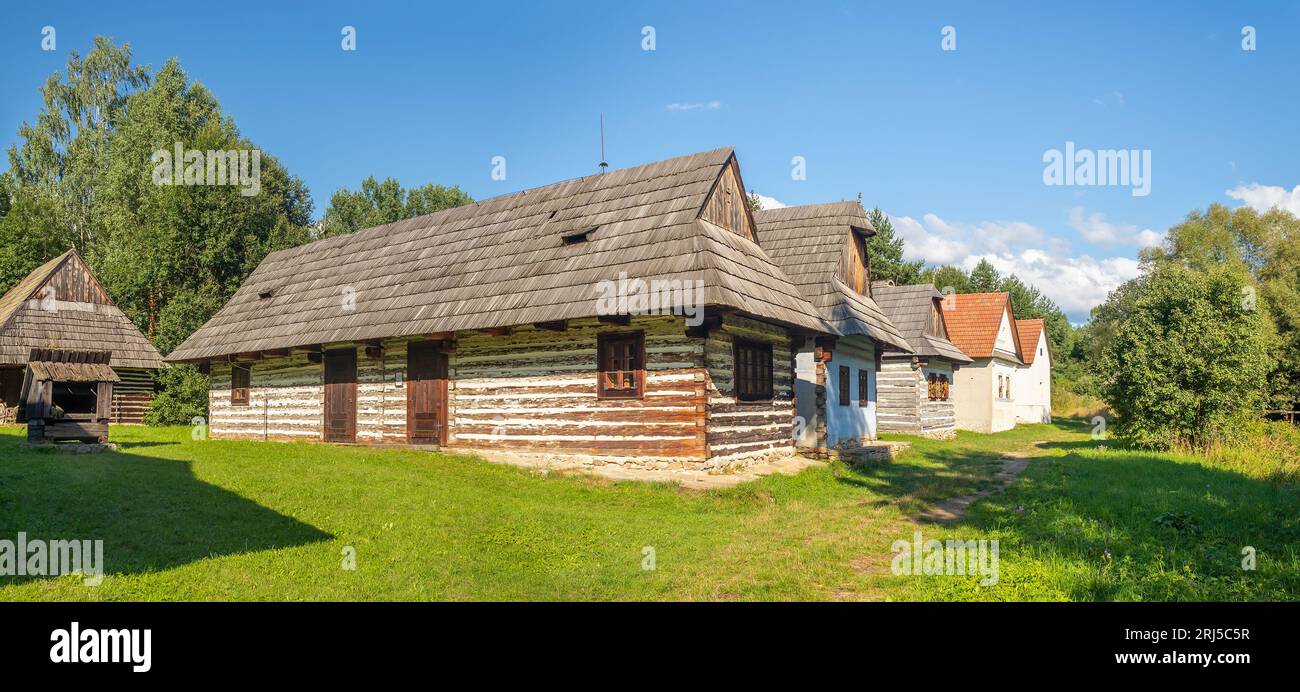 Martin, Slovakia - 08 10 2023: log cabin - village with traditional ...