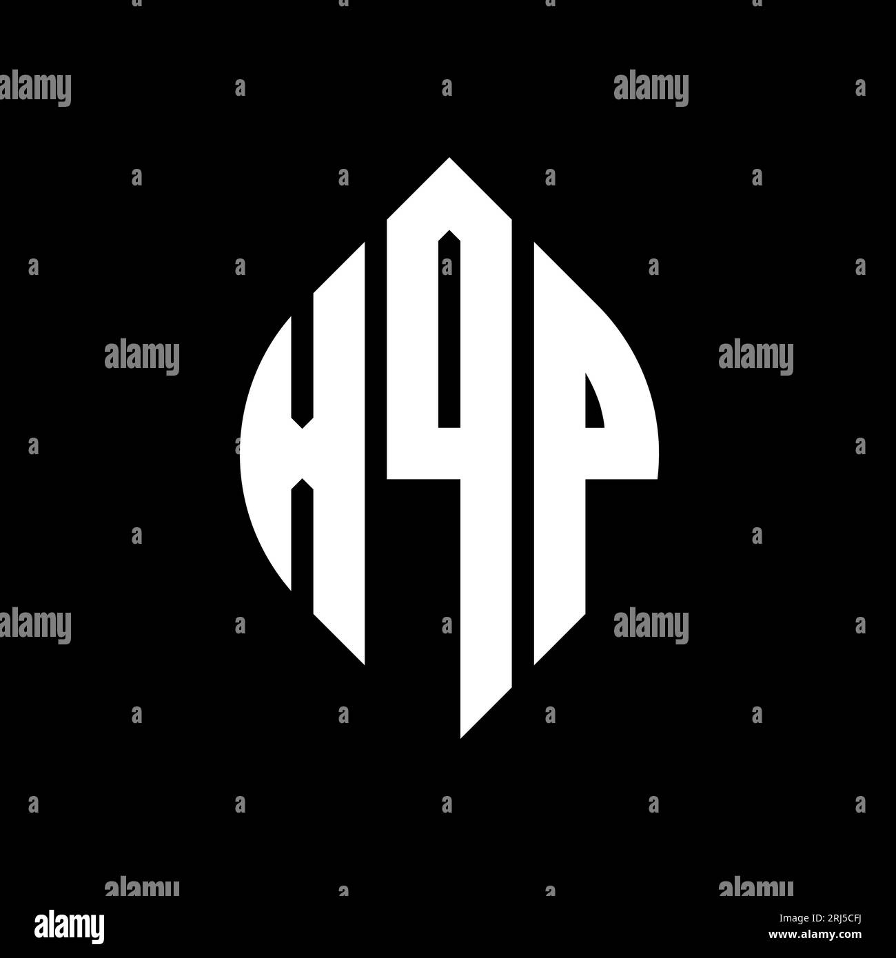 XQP circle letter logo design with circle and ellipse shape. XQP ...