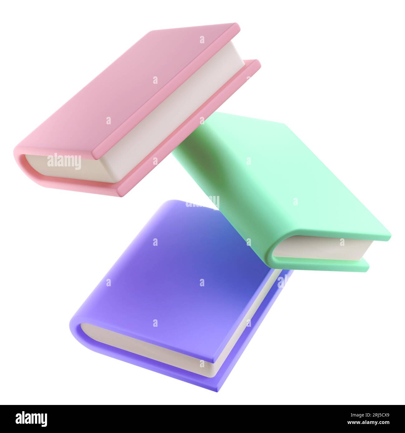 3D Stack of Closed Book falling down in air Icon. Isolated with ...