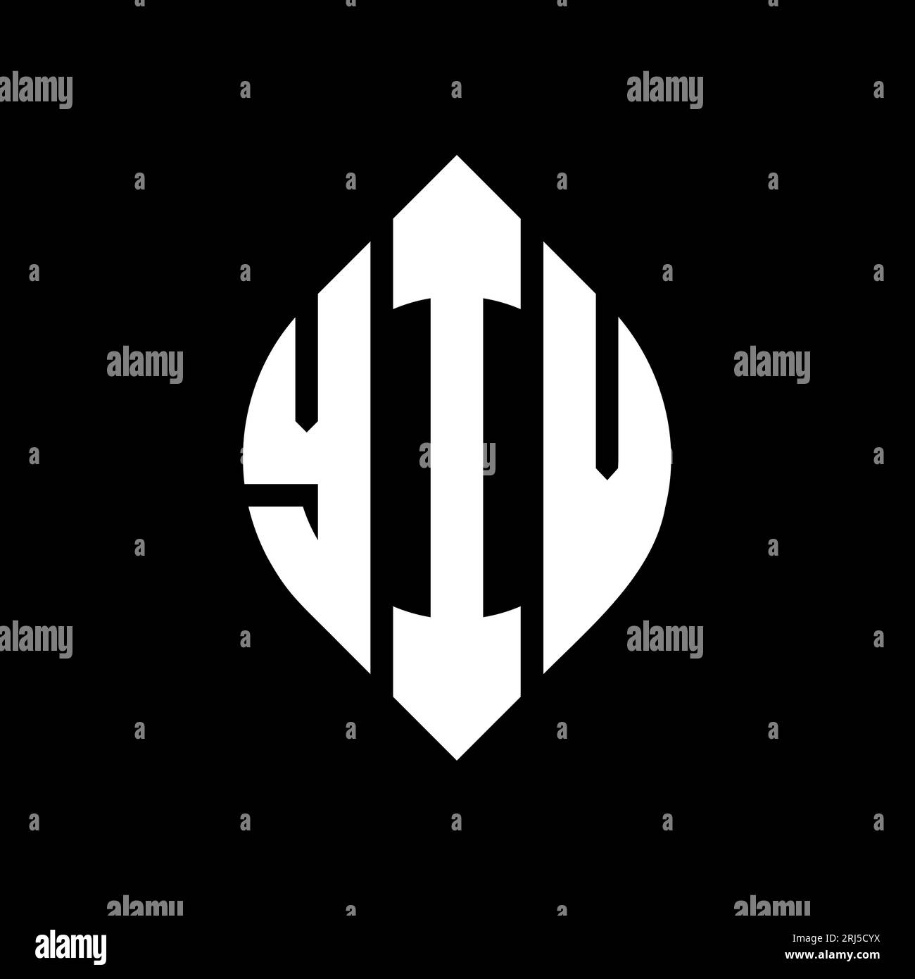 YIV circle letter logo design with circle and ellipse shape. YIV ...