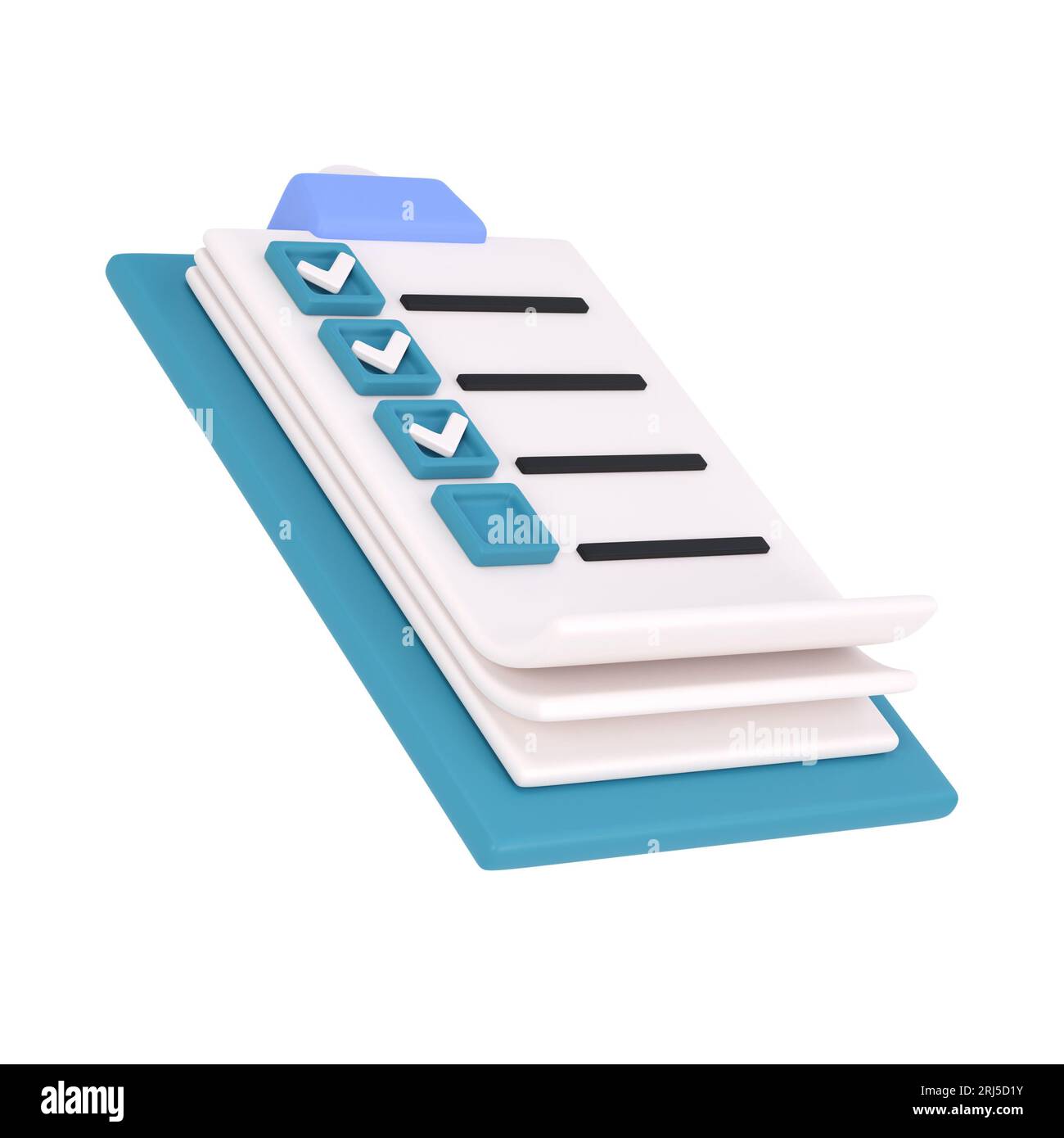 3d white clipboard icon task management todo check list on turquose ...