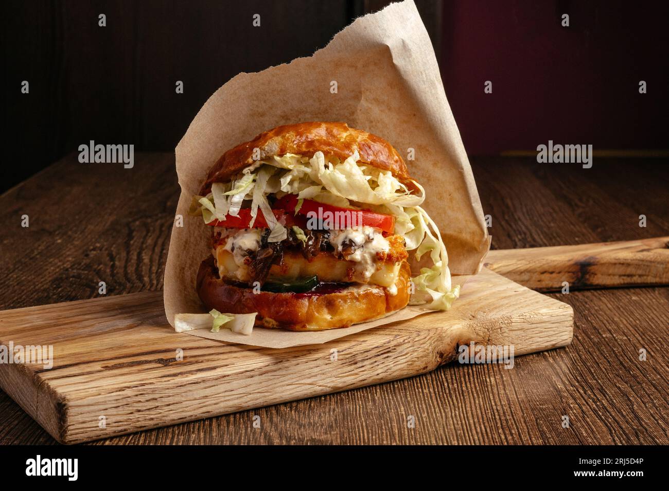 Large burger fried fish hi-res stock photography and images - Alamy
