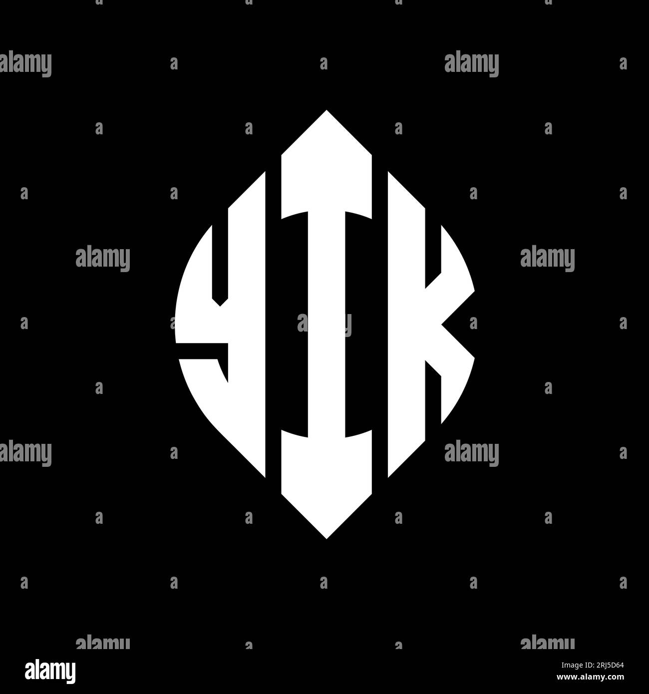 YIK circle letter logo design with circle and ellipse shape. YIK ...