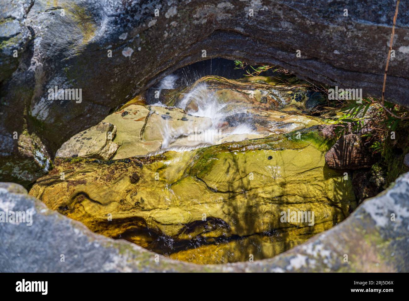 Long Exposure View from a Natural Stone Lip Formation Overlooking a ...