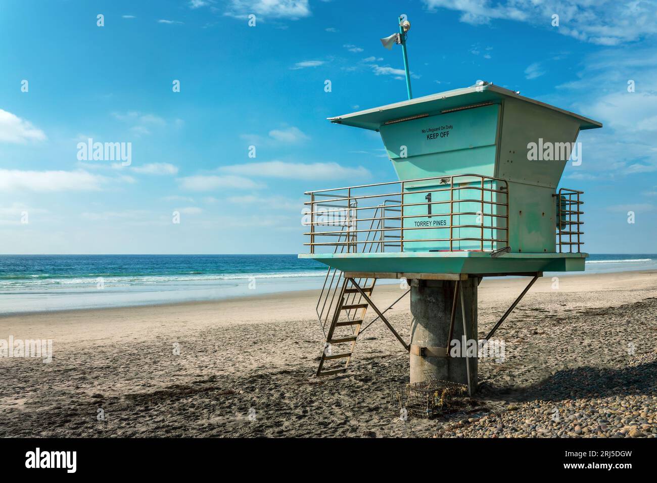 Lifeguard tower at Torrey Pines beach, San Diego California Stock Photo ...