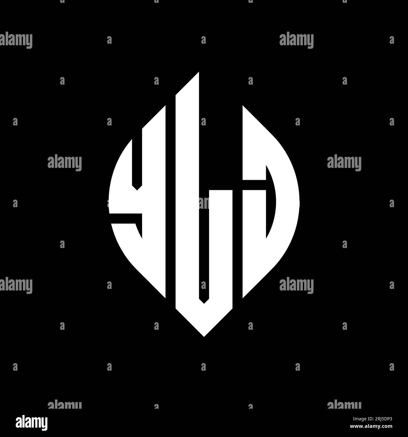 YLJ circle letter logo design with circle and ellipse shape. YLJ ...