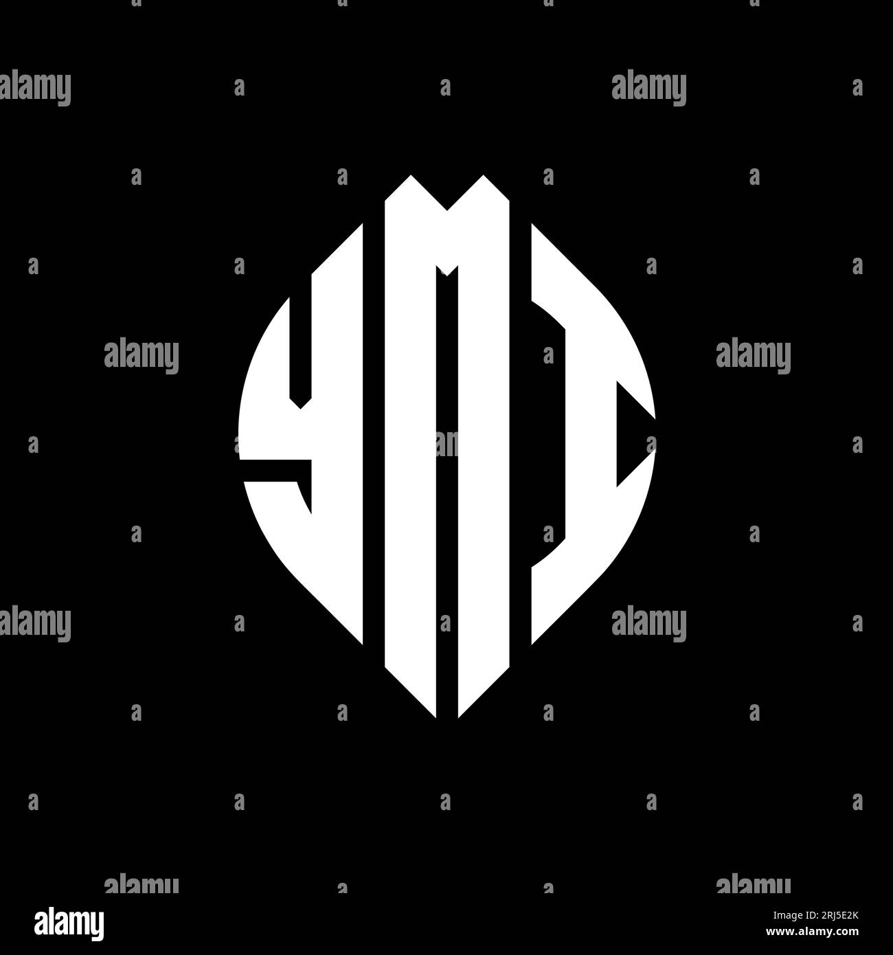 YMI circle letter logo design with circle and ellipse shape. YMI ...