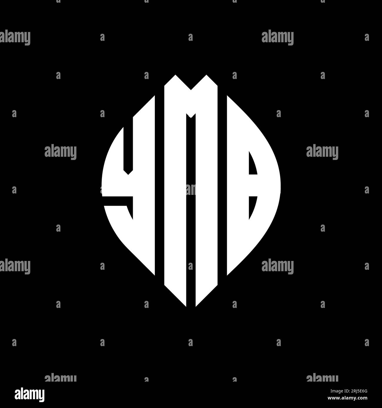 YMB circle letter logo design with circle and ellipse shape. YMB ...