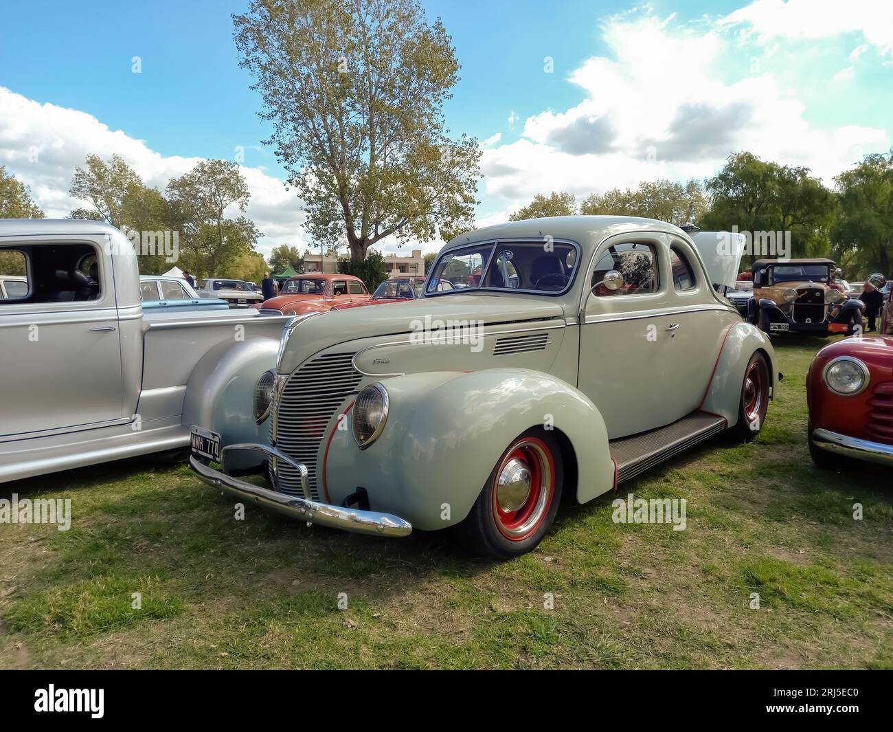 An old gray 1939 Ford V8 Standard coupe on the lawn Stock Photo - Alamy