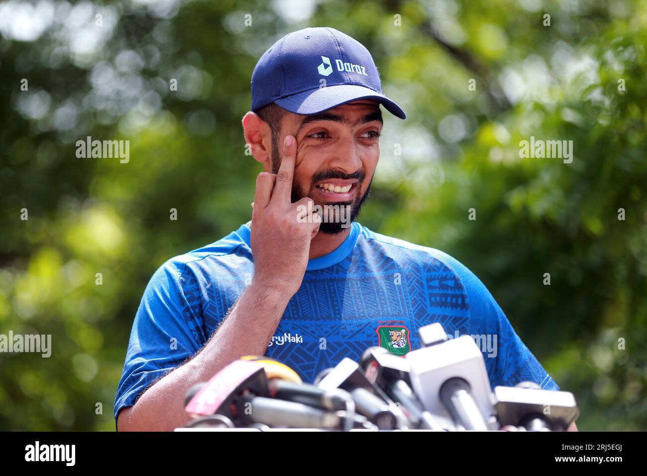 Bangladesh National Cricket Team player Saif Hassan speaks to ...