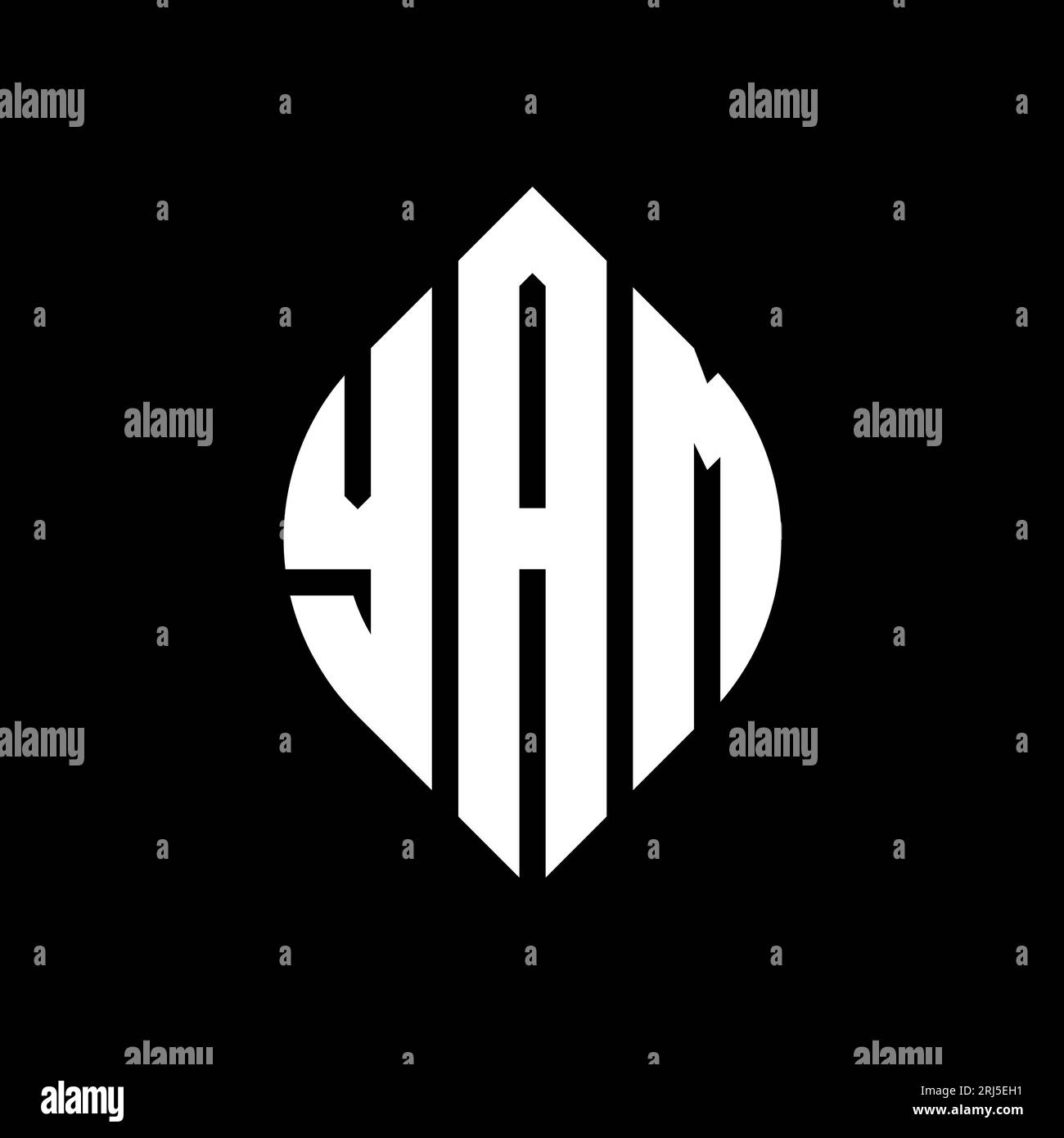 YAM circle letter logo design with circle and ellipse shape. YAM ...