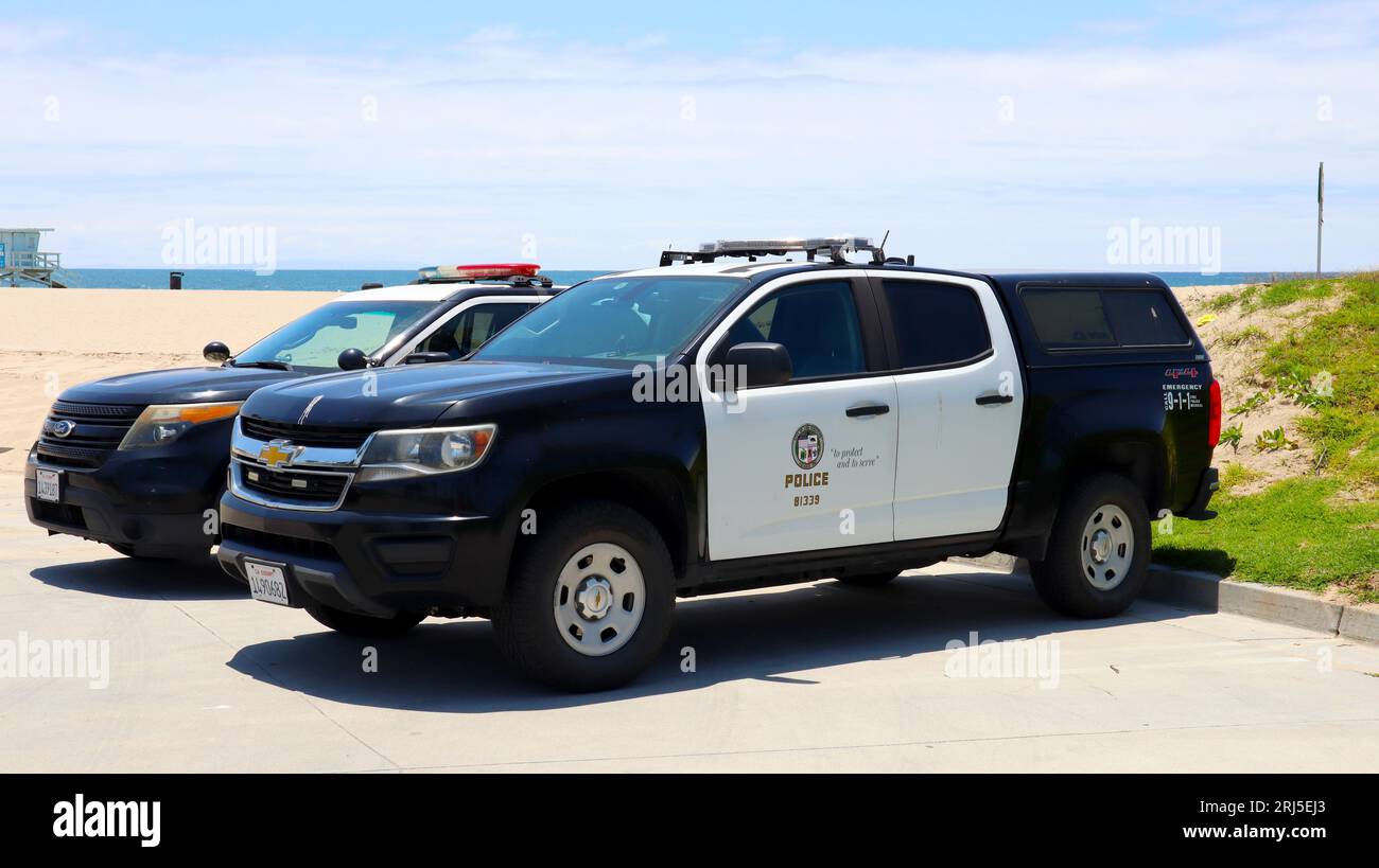 Venice Beach (Los Angeles), California: LAPD Los Angeles Police Car at ...