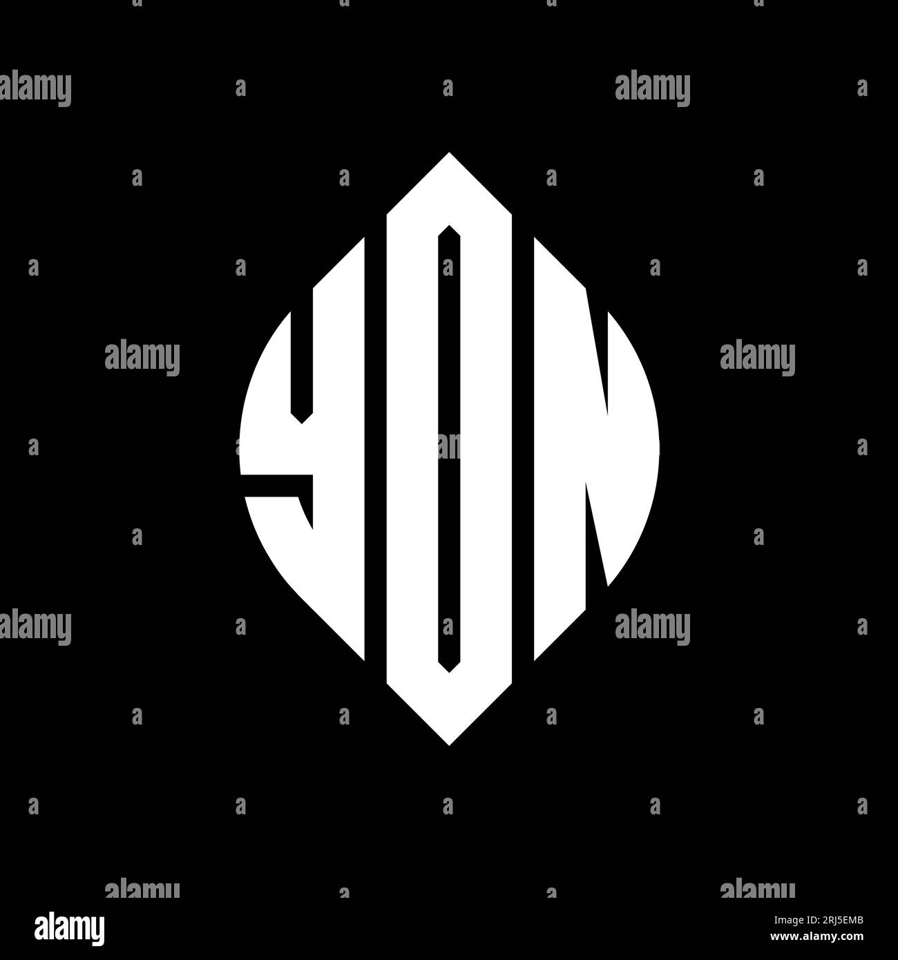 YON circle letter logo design with circle and ellipse shape. YON ...