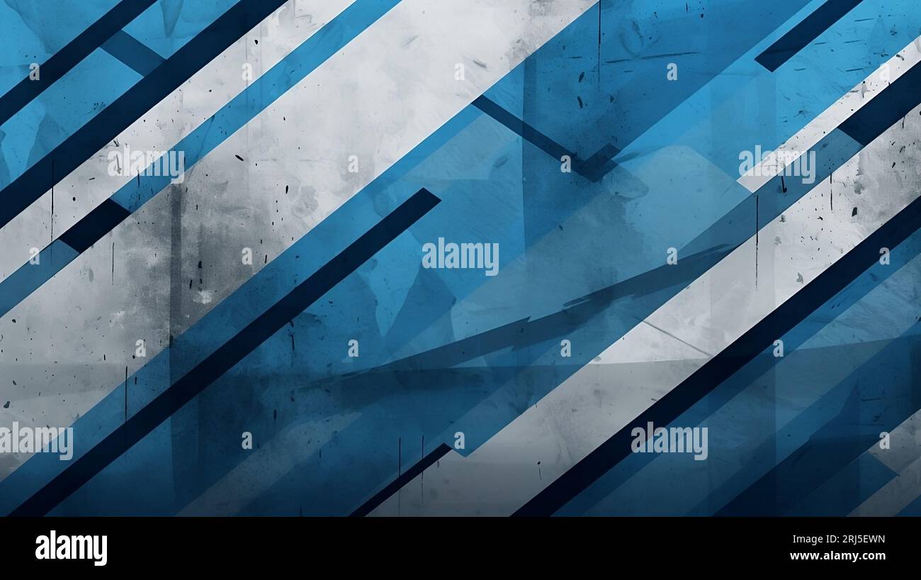 An illustration of blue and grey stripes on a grey grunge background ...