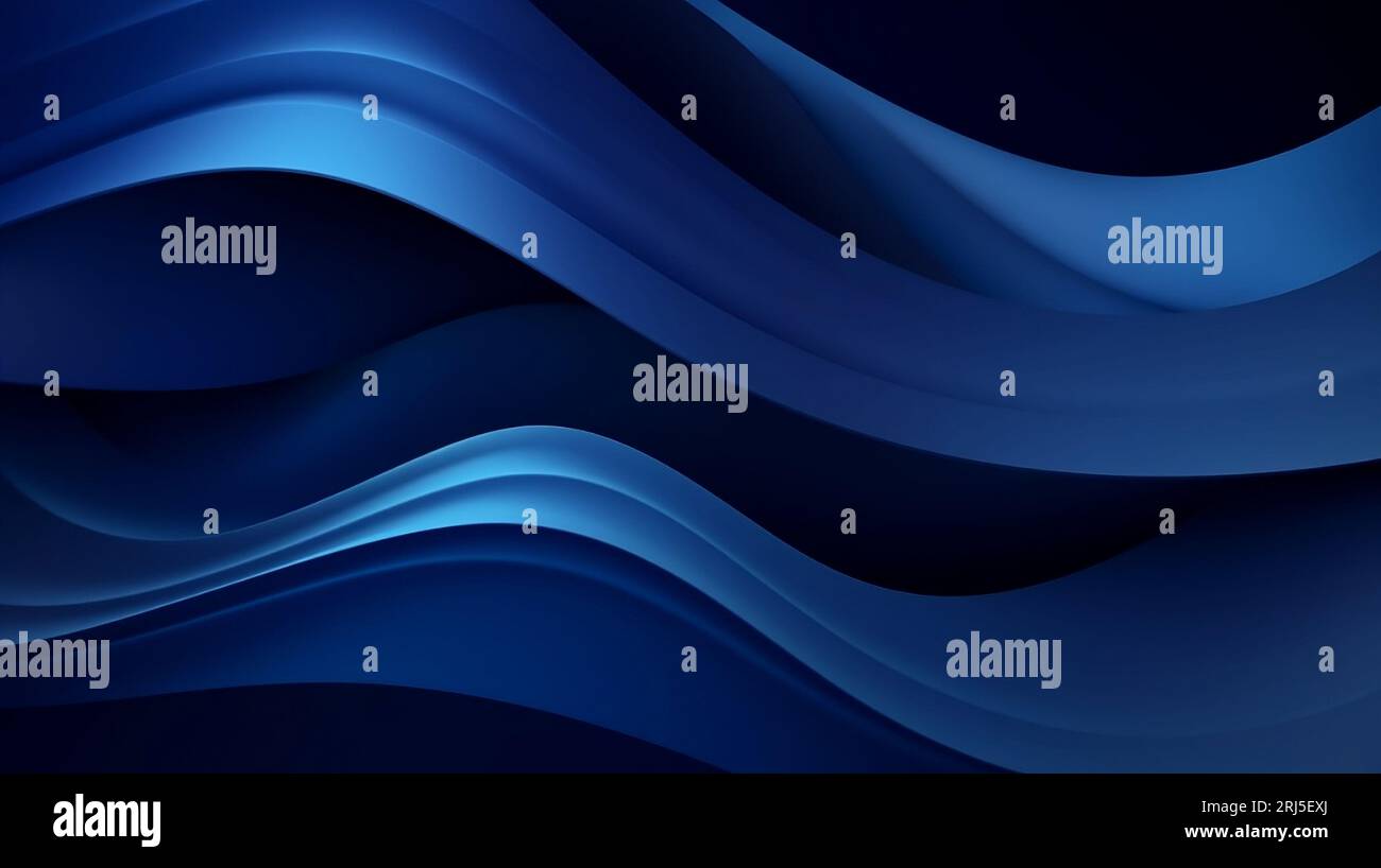 An illustration of dark blue waves as a background Stock Photo - Alamy