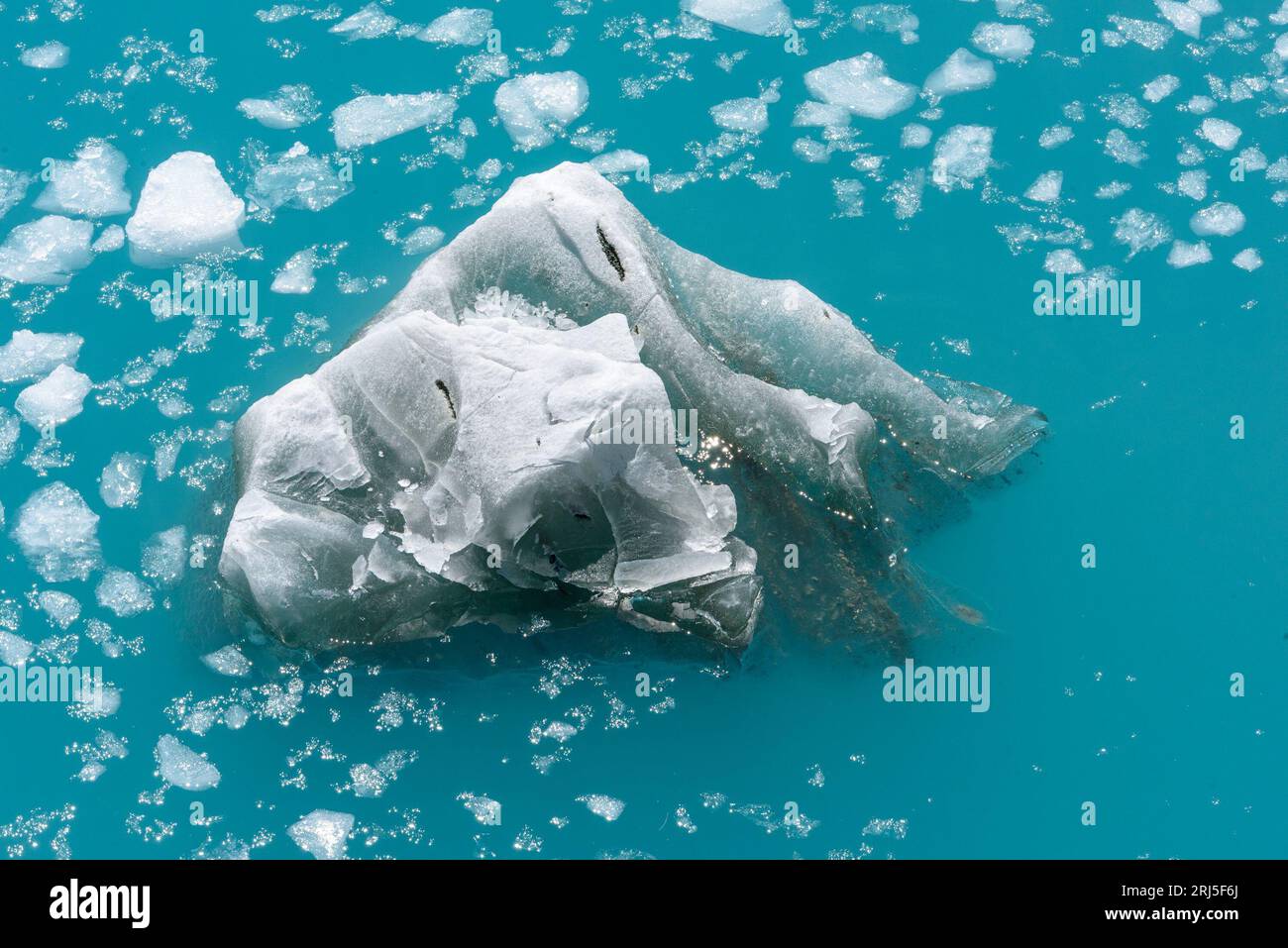 Iceberg floating at South Georgia Island in the Drygalski Fjord ...