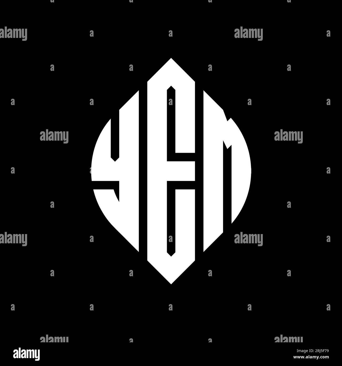 YEM circle letter logo design with circle and ellipse shape. YEM ...