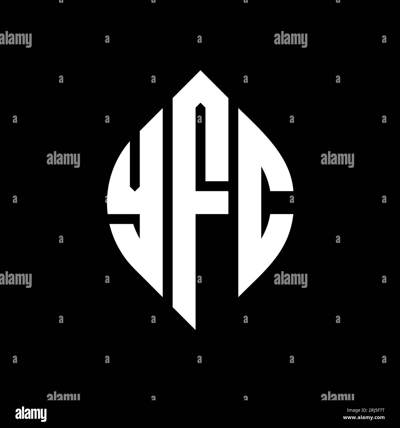 YFC circle letter logo design with circle and ellipse shape. YFC ...