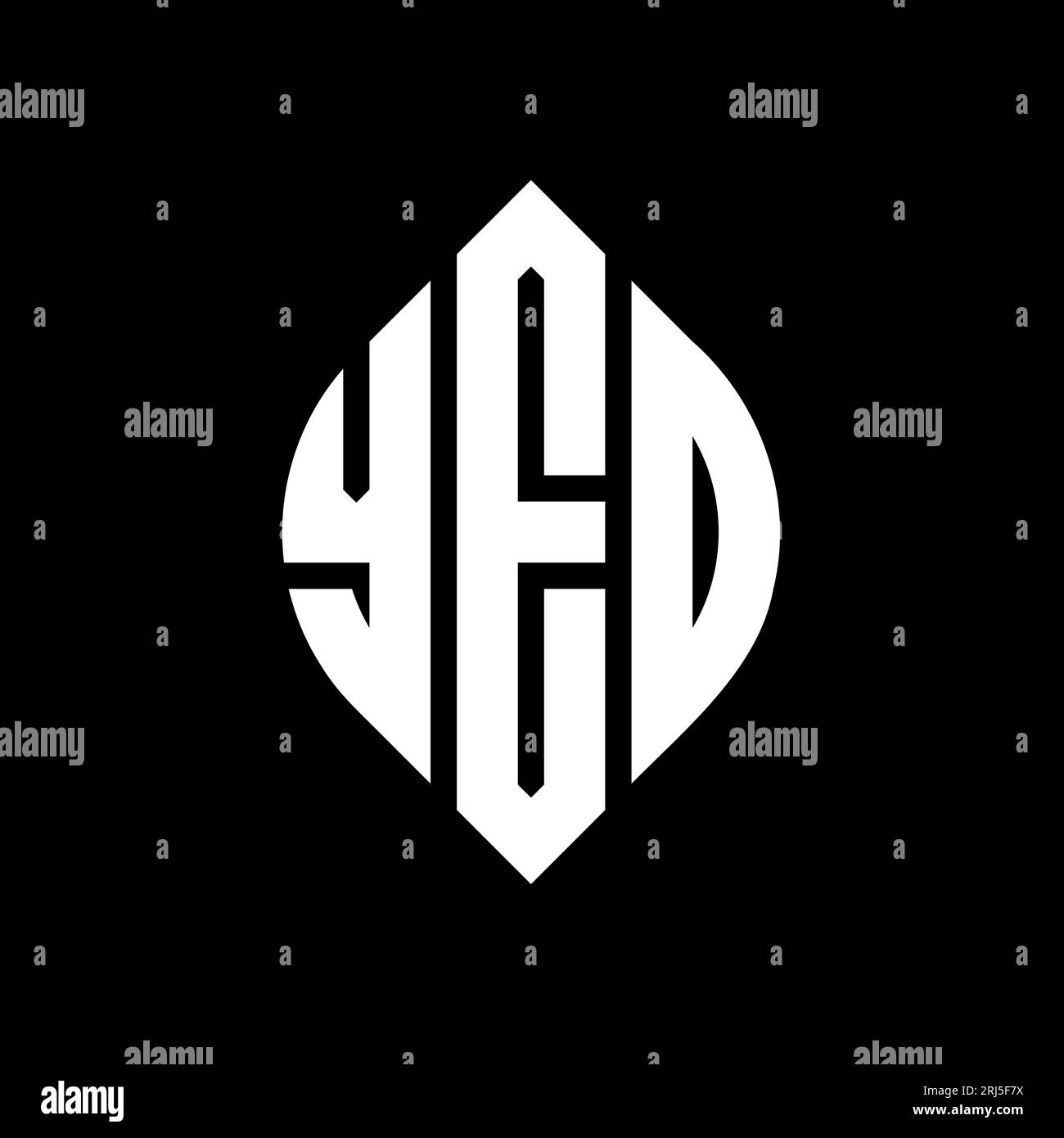 YED circle letter logo design with circle and ellipse shape. YED ...