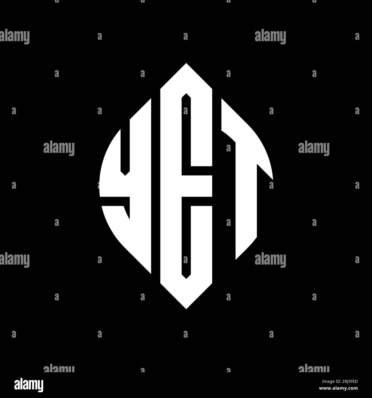 YET circle letter logo design with circle and ellipse shape. YET ...