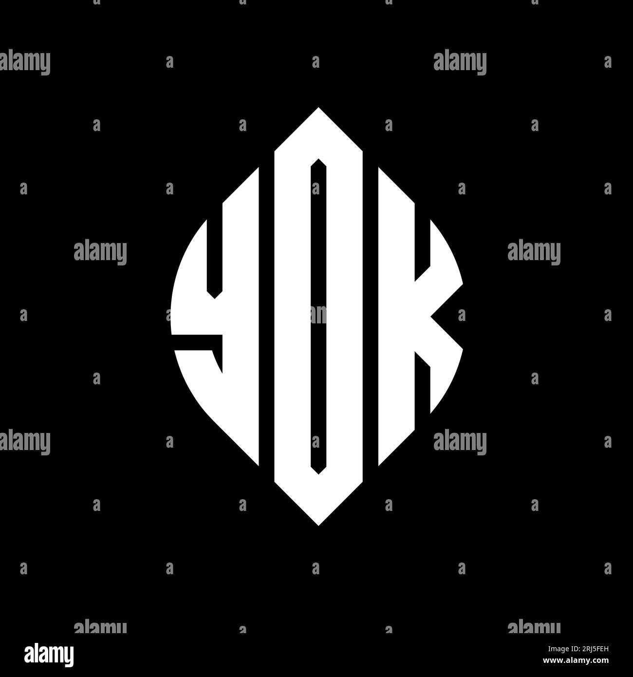 YDK circle letter logo design with circle and ellipse shape. YDK ...