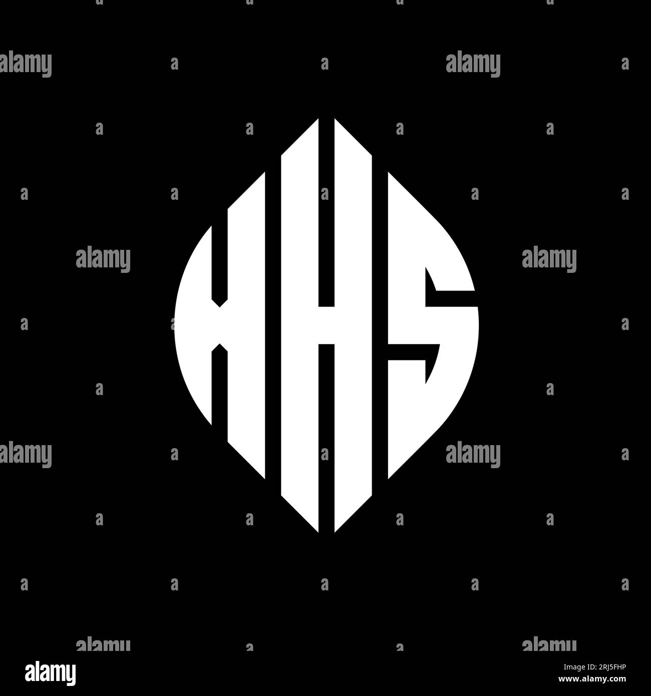 XHS circle letter logo design with circle and ellipse shape. XHS ellipse letters with ...