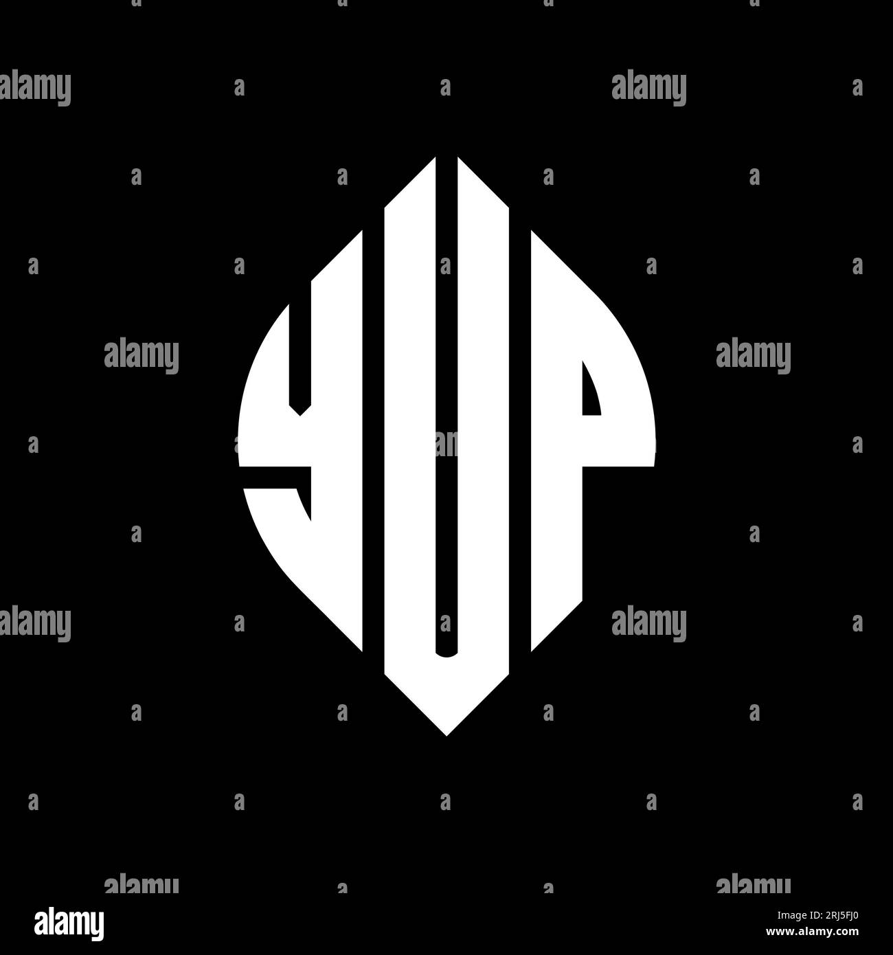 YUP circle letter logo design with circle and ellipse shape. YUP ...